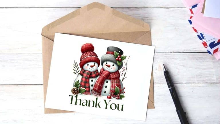 10 Printable Christmas Thank You Cards