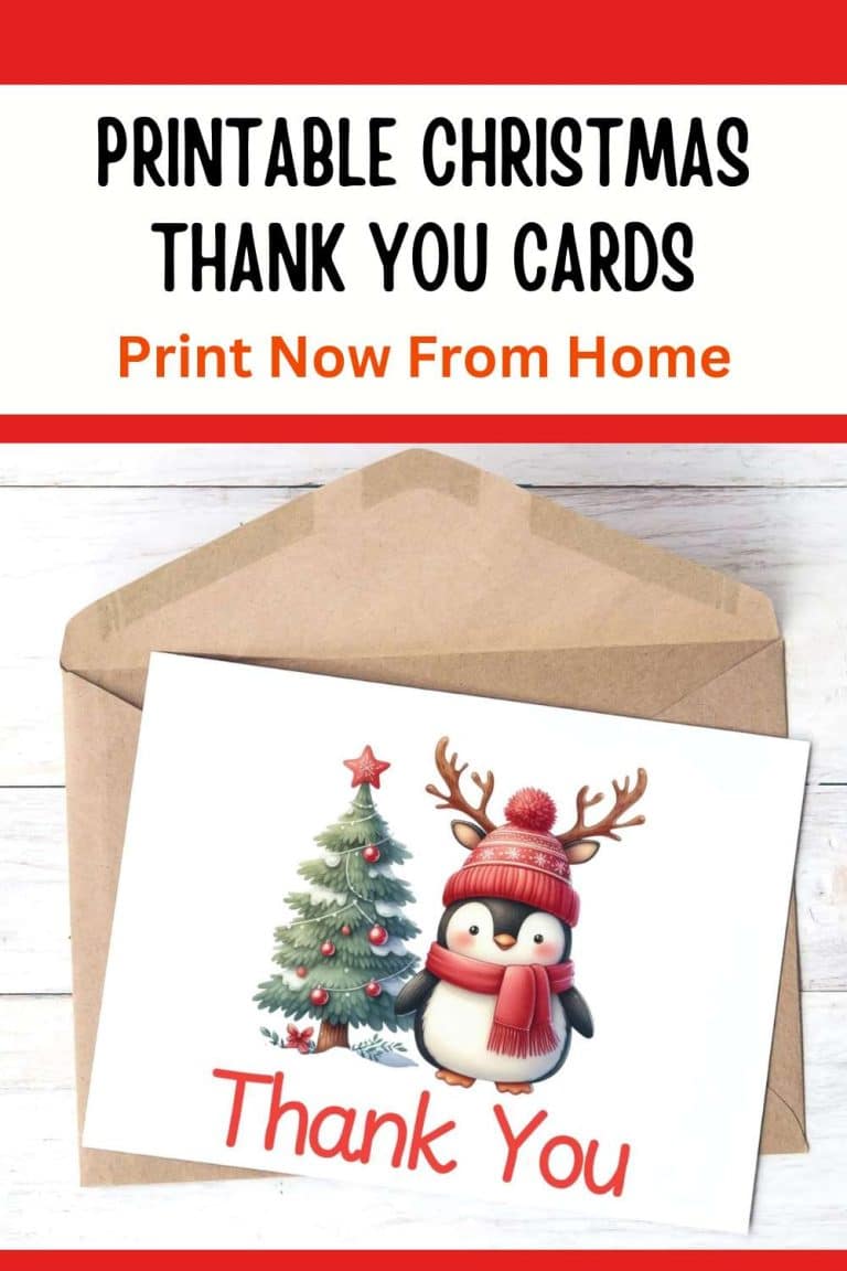10 Printable Christmas Thank You Cards